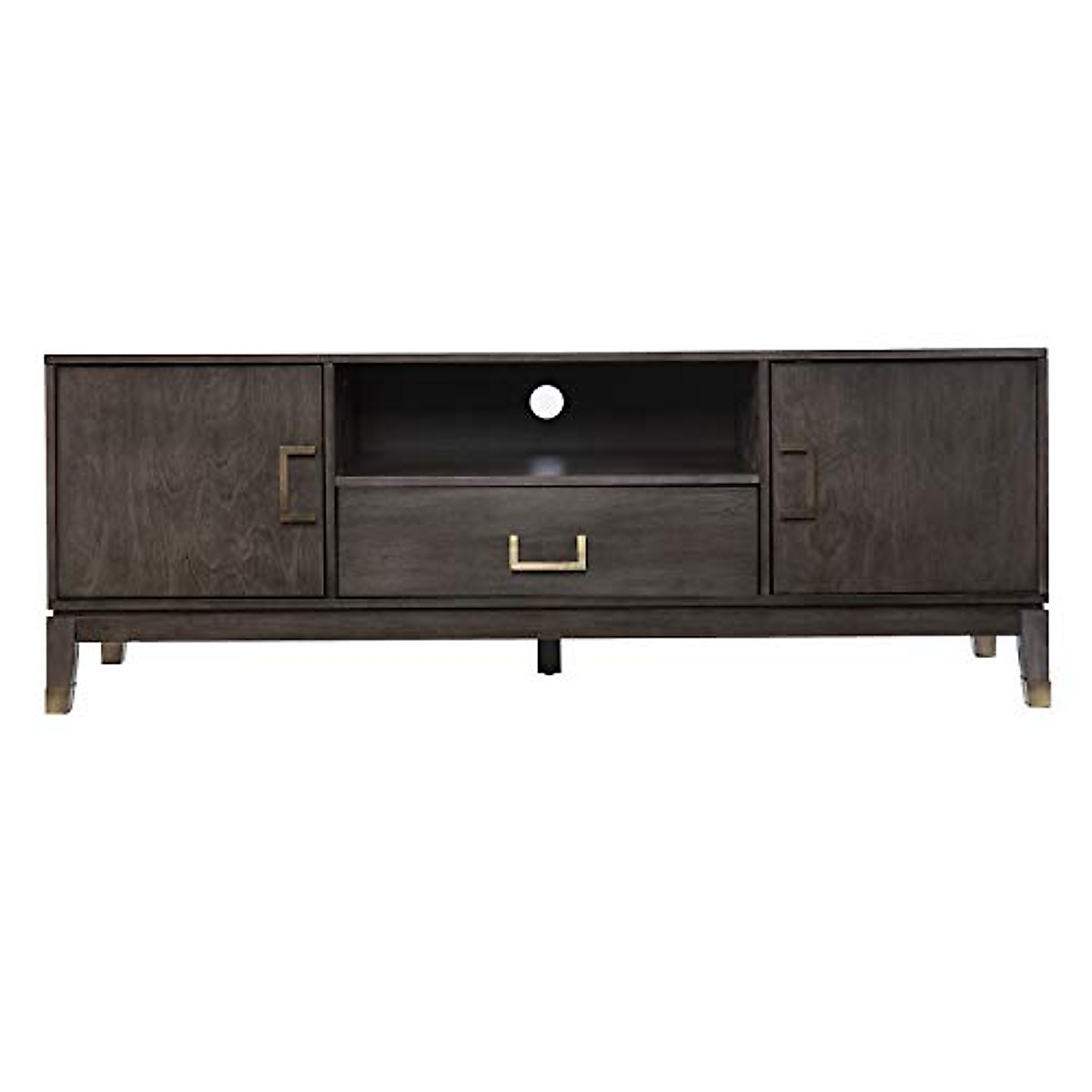 SEI Furniture Brenting w/Storage Media Stand, Graywashed