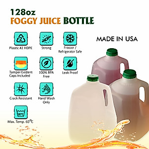 Empty Plastic Gallon Juice Bottles with Tamper Evident Caps 128 OZ - Smoothie Bottles - Ideal for Juices, Milk, Smoothies, Picnic's and even Meal Prep by EcoQuality Juice Containers (3)
