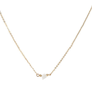 Handmade Howlite Crystal Necklace - Healing Gemstone Jewelry for Women - Ethically Sourced Chain Necklace with Authentic Healing Crystals - Gold Plated Copper Chain with Natural Stone - Gift for Her