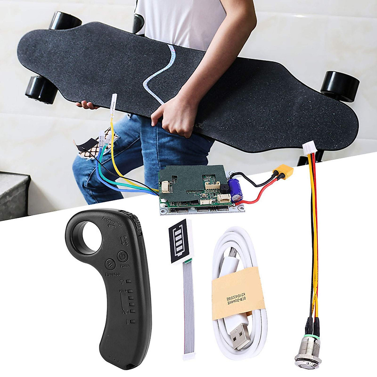 Enrilior Electric Skateboard,Longboard Single Drive ESC Substitute Control Mainboard with Remote