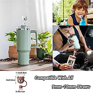 3 Pack Straw Covers Compatible with Stanley 30 40 OZ accessories Tumbler Cups Cartoon Soft Straw Protector Cover - BPA Free Soft Silicone