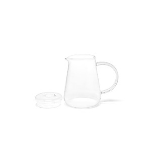 Tea Forte Tea Over Ice Steeping Tea Pitcher Set of Two, 12oz Glass Ice Tea Pitcher and 24 oz Pitcher for Perfect Flash Chilled Ice Tea, Dishwasher Safe