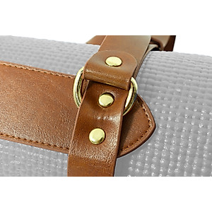 Open Road Goods Vegan Leather Yoga Mat Carrier Sling/Adjustable Blanket Strap/Faux Leather Bedroll Straps