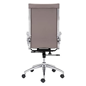 Zuo Glider Hi Back Office Chair, Taupe