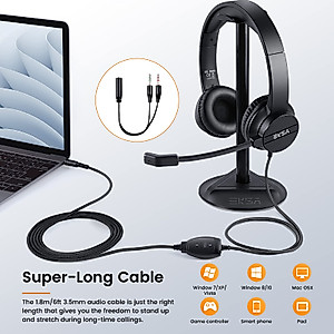 Headsets with Microphone for Laptop, 3.5mm Wired Computer Headset Super-Lightweight Noise Cancelling Headphones with in-line Control Volume & Mute, PC Headset Perfect for Classroom, Home or Office