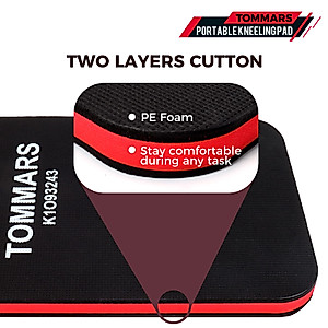 TOMMARS Thick Kneeling Pad 0.9 inch, kneeling pad for mechanic automotive kneeling pad foam kneeling pad Waterproof Anti-Fatigue with Handle