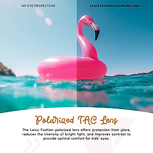 LEICO FASHION Toddler Baby Infant Polarized Aviator Sunglasses for Boys Girls Kids Age 0-4 - Shatterproof Rubberized Frame