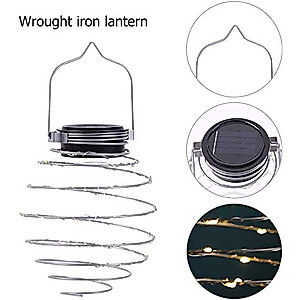 Newzeroin 4 Pack Solar Spiral Lights, Solar Garden Lights Outdoor Decorative Hanging Lights Garden, Patio, Porch, Path, Yard,String L (Without Leaves), Warm White