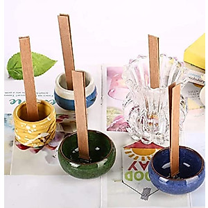 100Pcs Wood Wicks for Candles, Wood Candle Wicks Natural Wooden Candle Wicks with Candle Wick Trimmer Smokeless Crackling Wooden Candle Wicks for Candle Making DIY Craft Thickened 5.1 x 0.5x0.04inch
