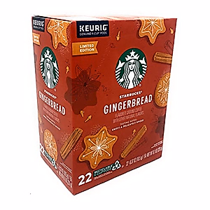 Starbucks Coffee Company Holiday Limited Edition Gingerbread Coffee K Cups Pods - 22 count - 1 box