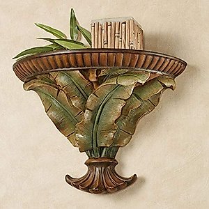 Touch of Class Bamboo Tropics Decorative Wall Shelf - Resin - Brown, Green, Russet - Tropical Style Decor for Dining Room, Kitchen, Bedroom, Living Room, Entryway, Foyer, Office