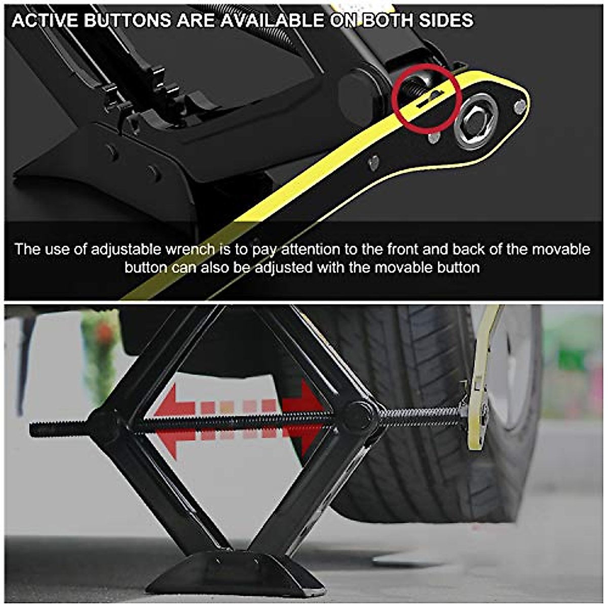 CPROSP Scissor Jack 2.5 tons (5,511 lbs) Capacity with Ratchet Handle Effort Saving Just for Emergency Use, not for Weekly Projects