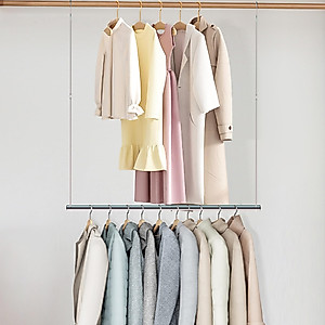 STO STO 1 Pack Closet Hanging Rod, Length and Height Adjustable Closet Rod, Space-saving Closet Extender Hanging Bar for Hanging Clothes, Chrome