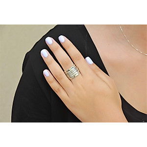 Wide Silver Ring, 7 Spinner Silver Ring, Wide Band Sterling Silver Ring, Band Ring, Thick Silver Ring, Womens Silver Ring, Men's Silver Ring Statement Jewelry Gift