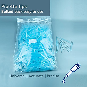 VISOSCI 1000uL Pipette Tips 1000 PCS per Bag Blue Laboratory Universal Plastic Liquid Pipette Pipettor Tips