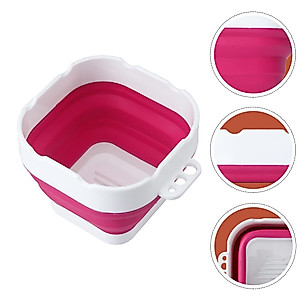 ULTNICE Paint Brush Washer Folding Painting Water Cup Portable Collapsible Painting Washing Bucket Basin Silicone Foldable for Watercolor Acrylic Oil Painting Red