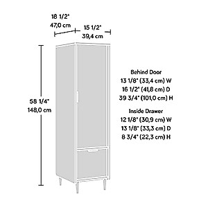 Sauder Clifford Place Storage Cabinet, L: 15.51" x W: 18.50" x H: 58.27", Jet Acacia Finish