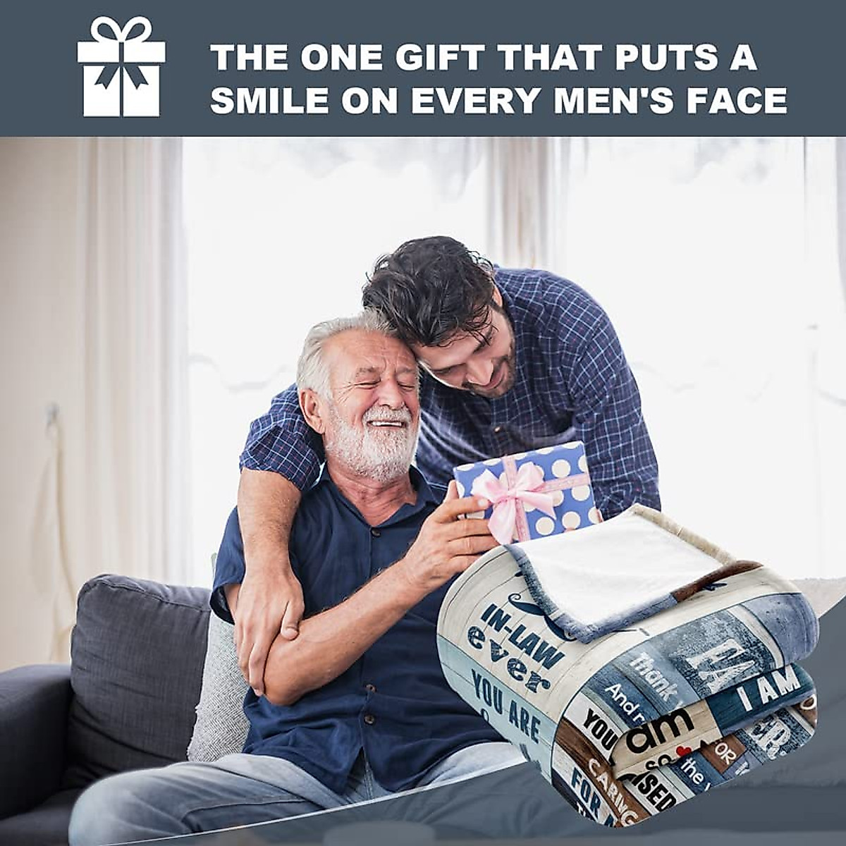 Merry Carve Father in Law Gift from Son in Law Birthday Gifts for Father in Law Throw Blanket to My Father of The Bride Gifts Christmas Father Day for Father in Law from Son in Law 60"*50"