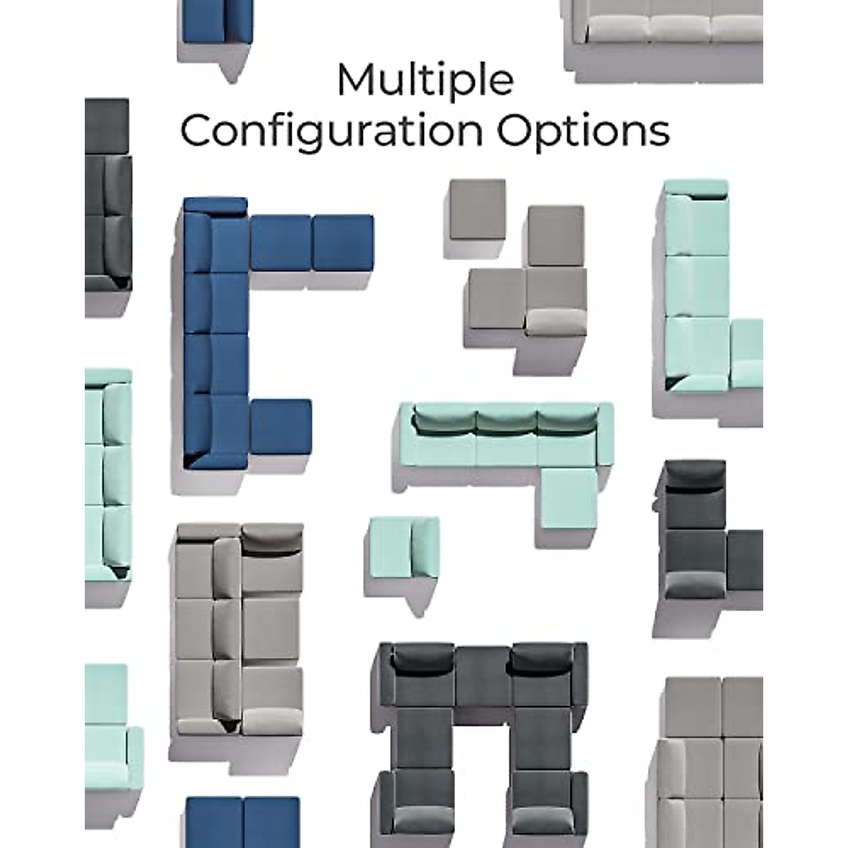 LINSY HOME Armrest Module for Modular Sectionals Sofa Couch, Convertible Sectional Modular Sofa for Living Room, Gray