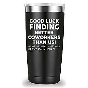 Mamihlap Good Luck Finding Better Coworker Than Us Travel Mug Tumbler.Coworker,Boss Day,Boss,Office Gifts,Leaving Appreciation Retirement Gifts for Boss Colleague Friend.(20 oz Black)