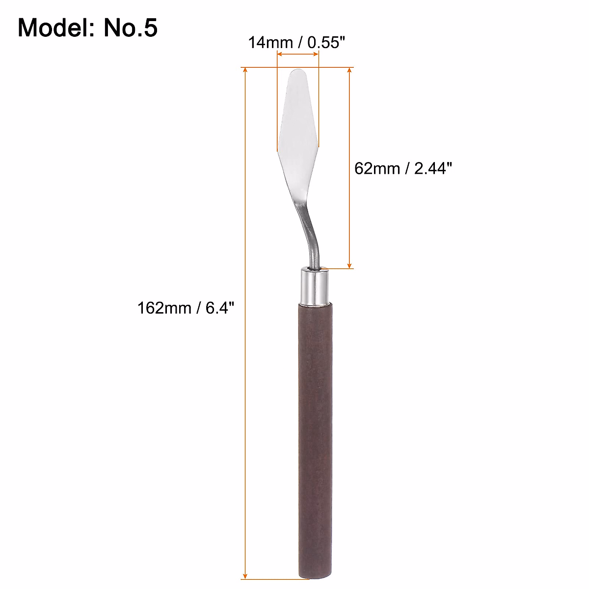 HARFINGTON 4pcs No.5 Palette Knives 14mm Width Stainless Steel Small Pointy Spatula Painting Pallet Knife with Wood Handle for Oil Acrylic Canvas Mixing Spreading, Red