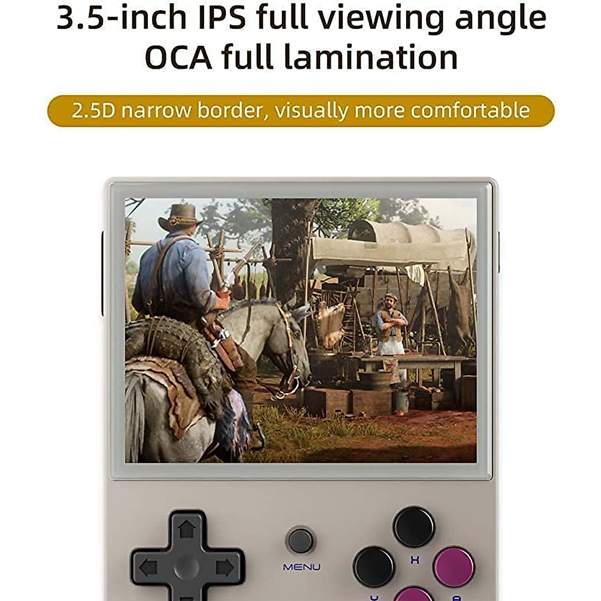 RG35XX Handheld Game Console with 5000 Games, 3.5inch IPS OCA Screen Linux System Chip Cortex-A9 Portable Handheld Nostalgic Arcade Retro Game Machine, 64g, 2100mAh (RG35XX Gray)