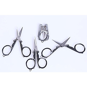 Shapenty Stainless Steel Folding Portable Travel Scissors Foldable Paper String Craft Shred Scissors, 4 Pack