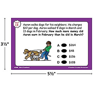 Teacher Created Resources Power Pen Learning Cards: Solving Word Problems Grade 4 (6999)