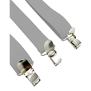 Consumable Depot Solid Color Suspenders Y-Back | Adjustable and Elastic | (Lighit Grey)