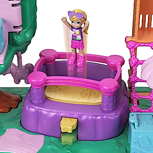 Polly Pocket Pollyville Playground Adventure Playset, Micro Polly Doll, Treehouse, Slide, Bouncy Castle, Jungle Gym, Ice Cream Cart, Peaches Figure & More, Great Gift for Ages 4 Years Old & Up