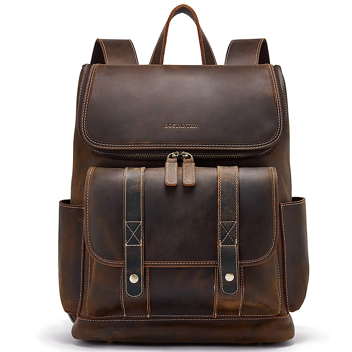 BOSTANTEN Leather Backpack for Men bundle Mens Belts