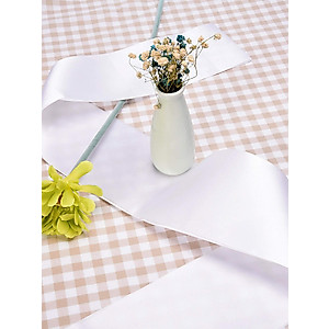 Blank Satin Sash Party Accessory for Wedding, Party Decorations and DIY, White (2)