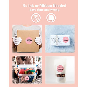 Phomemo 2" Pink Round Label Stickers Roll for 4X6 Thermal Label Printer for Small Business Supplies - 750pcs / Roll - Commercial Grade Thermal Labels for Custom Stickers Personalized & Business Logo