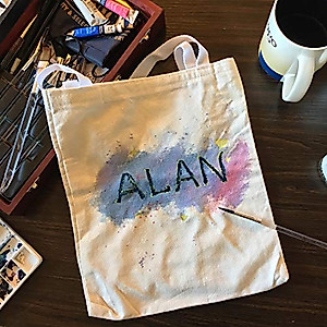 GIFTEXPRESS 12 Pack 12.75"H x 10.65" W Natural Color Canvas Tote Bag/ Canvas Craft Bags/ Canvas Grocery bags (12 Pack)