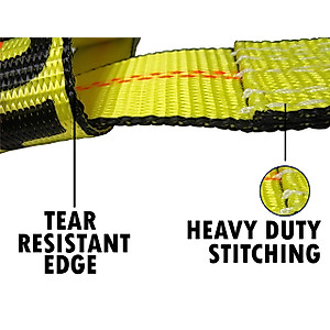 RuggedTow 2X USA Car Basket Straps Adjustable Tow Dolly DEMCO Wheel Net Set Flat Hook Standard Wheels Fits (14-20 Inches, Yellow) Domestic
