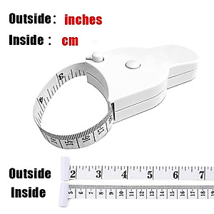 Automatic Retractable Body Measure Tape - 60 inch Telescopic Self Measuring Tape for Body Measurement and Weight Loss, Lock Pin and Push-Button Sewing Tapes-YAWALL(White)