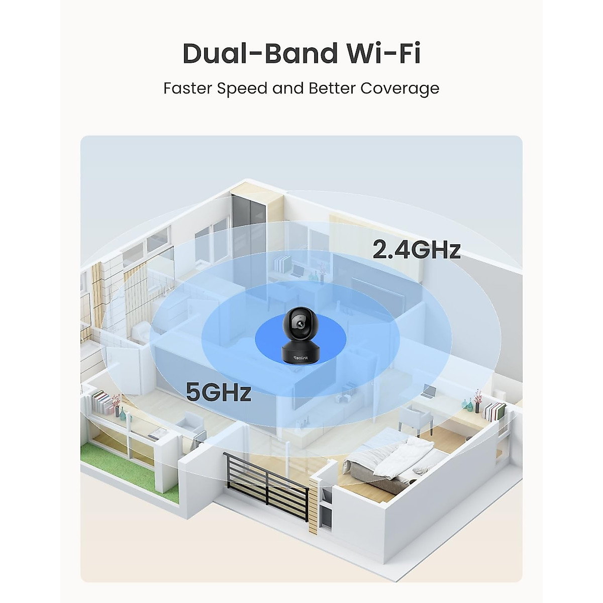 REOLINK E1 Pro 4MP HD Plug-in Home Security Indoor Camera with 2.4/5 GHz Wi-Fi, Auto Tracking, Smart Person/Pet Detection, Multiple Storage Options, Ideal for Baby Monitor/ Pet Camera/Elderly