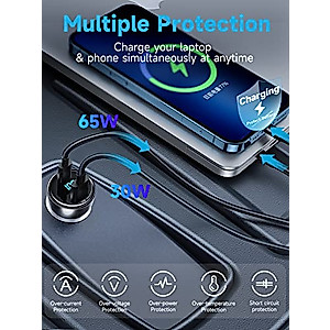 Baseus 100W USB C Car Charger, PPS PD3.0 QC4.0 Super Fast Charging Type C Car Charger with LED Display Adapter Compatible with MacBook Pro Laptop iPad iPhone 14/13 Pro Max Samsung S22 S21 Ultra/Tab S8