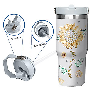 40 Oz Happy Birthday Cups for women Keeps Drinks Hot Cold Ice, Mothers Day Gift for Stainless Steel Birthdays Mug , Birthdays Tumbler for Women with Handle & Straw, Happy Birthday Gifts for Female