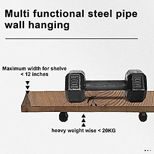 6 Pcs 12 Inch Industrial Pipe Clothes Bar, Pipe Clothing Rack for Hanging Clothes, Wall Mounted Clothes Rack, Wall Clothes Rods, Face Out Pipe Racks for Retail Boutique Display
