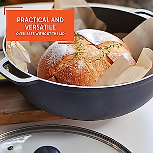 IMUSA USA Nonstick Caldero with Glass Lid, Blue 24cm