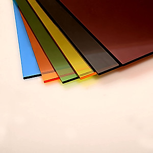 6 Pack 8 x 12 Colored Cast Acrylic Sheet，1/8" Translucent Plexiglass Sheet，Colored Plastic Sheet…