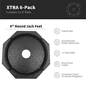 SnapPad Xtra RV Leveling Pads - Permanent Jack Stabilizers for RVs - 9" Round Leveling Jack Pads for LCI Leveling System - Heavy Duty Replacement for Blocks - Made in The USA (6-Pack)