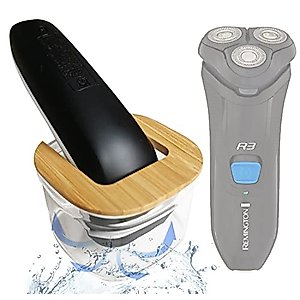 FitSand Bamboo Shaver Rinse Stand Compatible with Remington PR1335B R3000 Series Men's Electric Razor