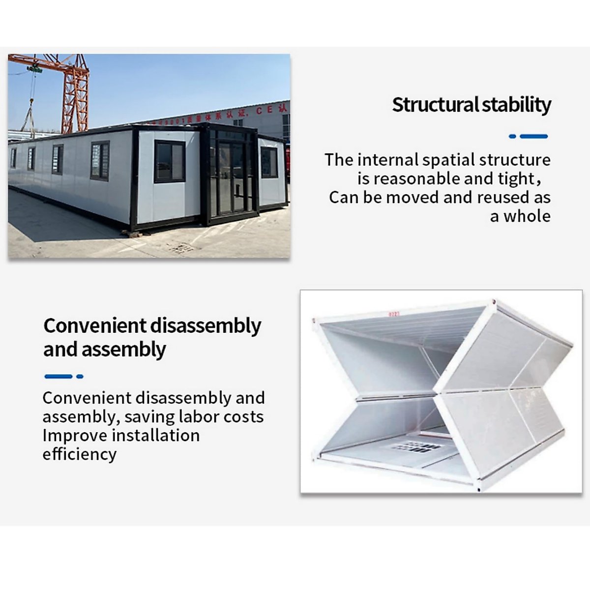 18㎡ Portable prefabricated Container Folding House | Customizable, Expandable, Movable, Stackable | Modular Container Folding Small House is Suitable for Hotels, Shops, Warehouses, Outdoors, etc.