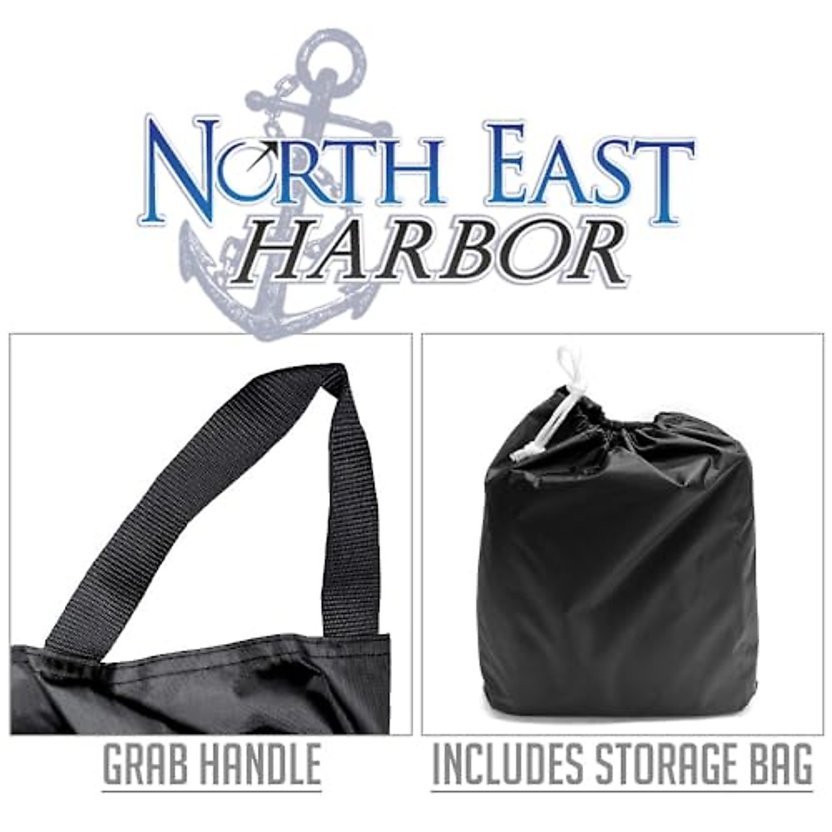 North East Harbor NEH Outdoor Firewood Log Rack Cover - 144" L x 24" W x 20" H - Short Top Cover - Sunray Protected, and Weather Resistant Storage Cover - Black