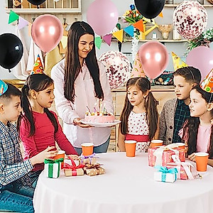 Light Pink and Black Balloons, 55 Pcs Black and Pink Balloons Set with Rose Gold Confetti Metallic Rose Gold Balloons, 12 Inch Pastel Pink Baby Pink Balloons for Girl Birthday Party Wedding Decoration