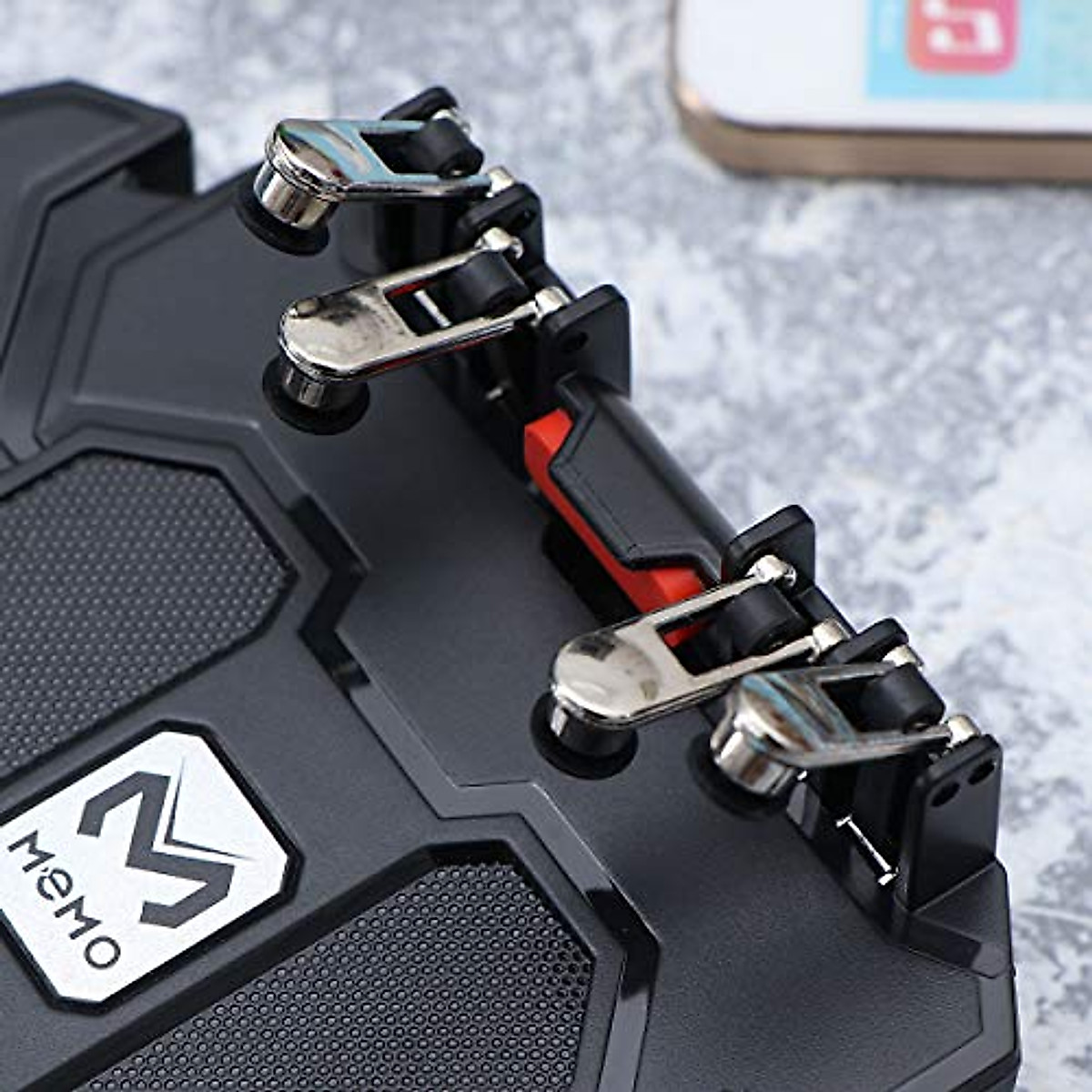 AK66 Six Finger All- in- One Mobile Game Controller Fire Key Button for Mobile Game Eating Chicken Artifacts Game Handle (Black) Cell Phone Automobile Accessories