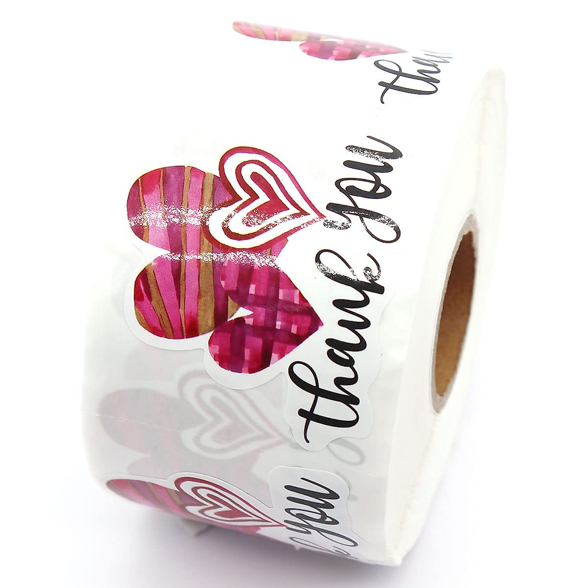 Littlefa Cute Pink Heart Shaped Thank You Small Business Stickers,Thank You Stickers,Bakeries Stickers,Handmade Stickers,Small Business Stickers, Envelopes Stickers, Gift Bags Packaging 500 PCS