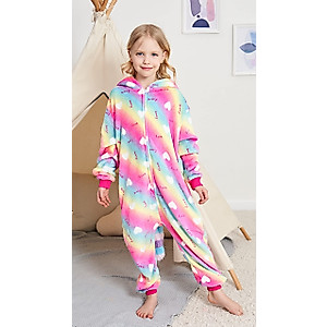 UDERUI Kids Unicorn Onesie Pajamas One-Piece Cosplay Costume Animal Sleepwear Girls And Boys